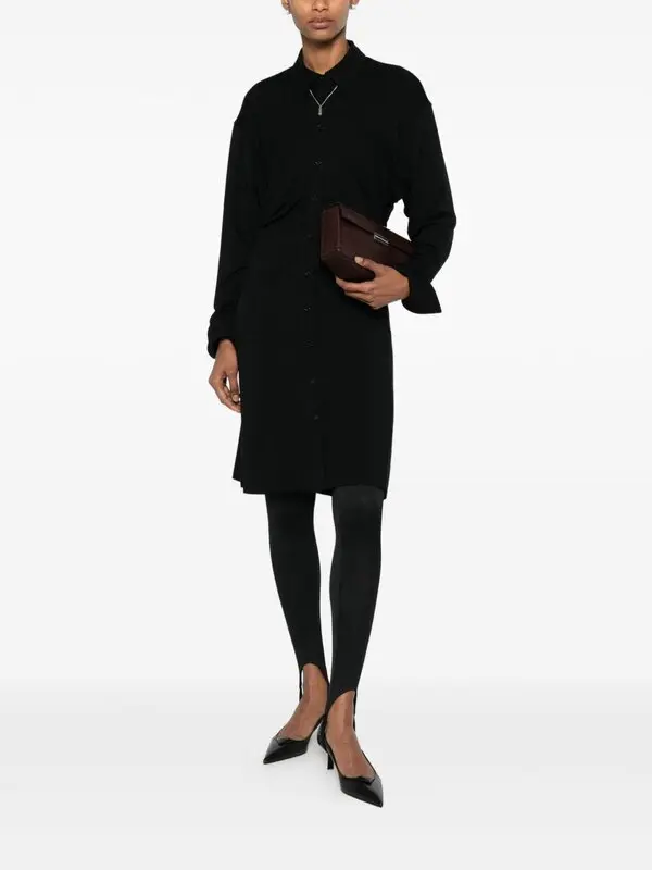 TOTEME Slouch Shirtdress With Ruched Detail - Black