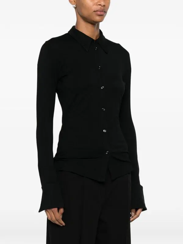 TOTEME Fitted Jersey Shirt - Black