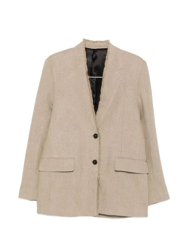 TOTEME Single-breasted Textured Linen Jacket - Beige