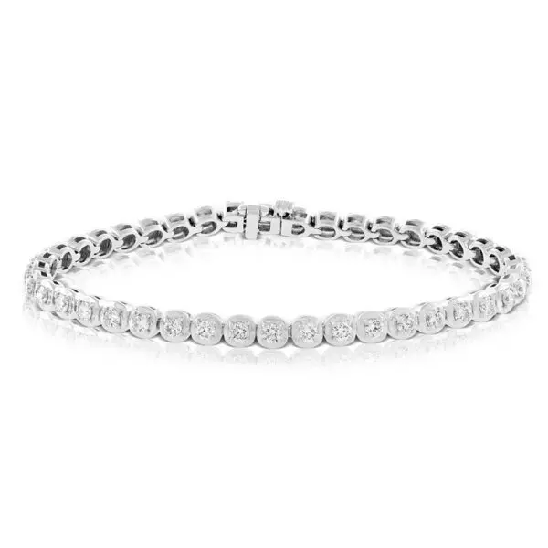 Benbridge Cushion Shaped Link Diamond Bracelet 14k, 3 Ctw., |bcu513.00w-bb - Wg