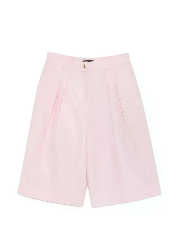 Maje Pleated High-waisted Bermuda Shorts