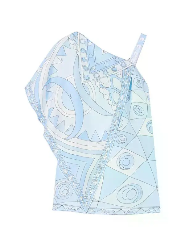 Emilio Pucci Asymmetrical Silk Dress With Occhi And Vivara Print