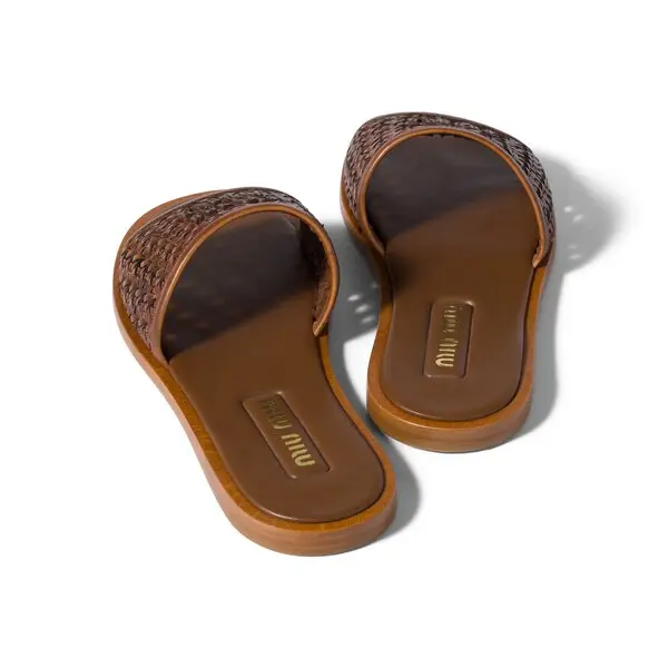 Miu Miu Woven Leather Slides