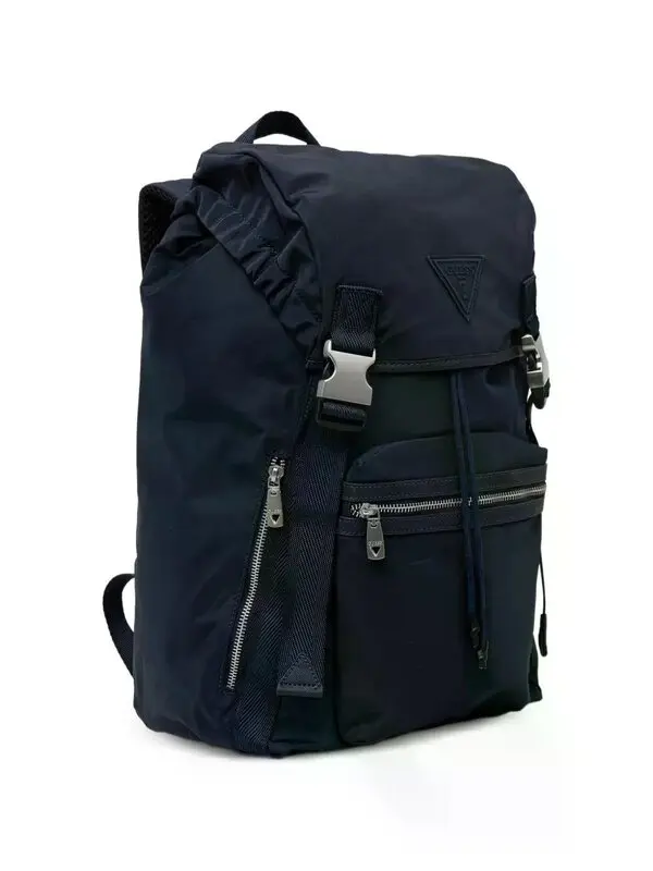 Guess Berlin Logo-patch Buckle-fastening Backpack - Blue