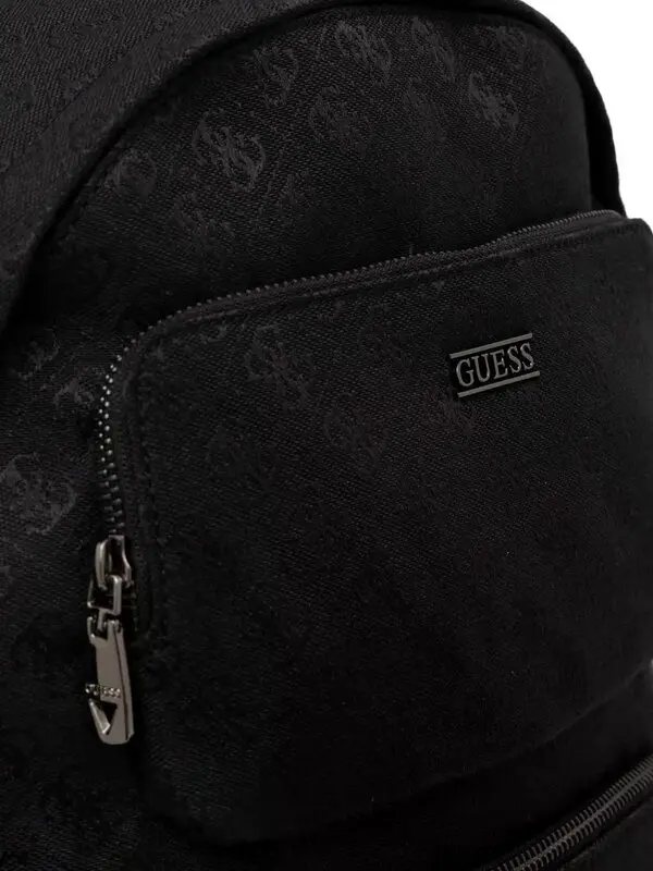 Guess Boston Monogram-pattern Logo-plaque Backpack