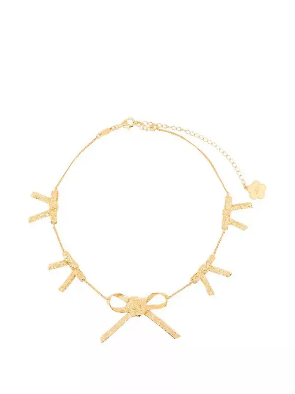 SHUSHU/TONG Bow Detail Rose Necklace - Gold