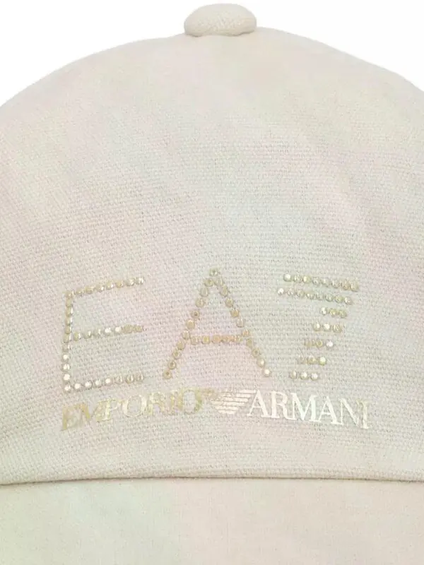 EA7 Emporio Armani Crystal-embellished Logo Cap - Neutrals
