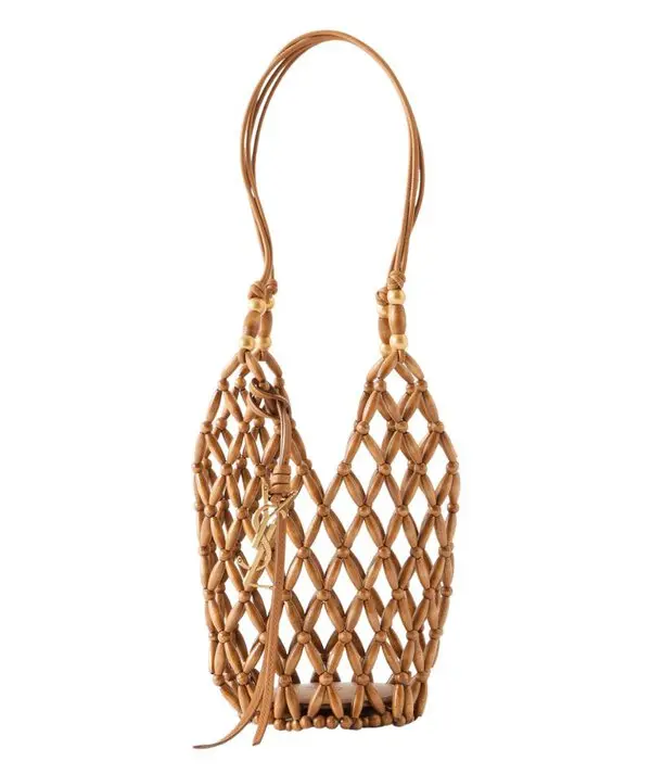 Saint Laurent Cassandre Mini Beaded Bucket Bag