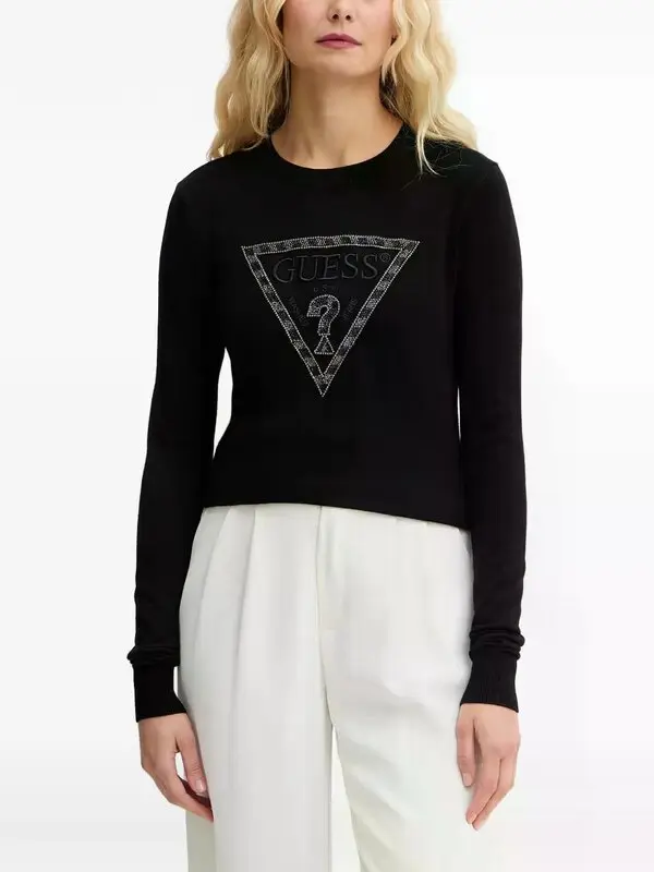 Guess Bead-embellished Logo Patch Jersey