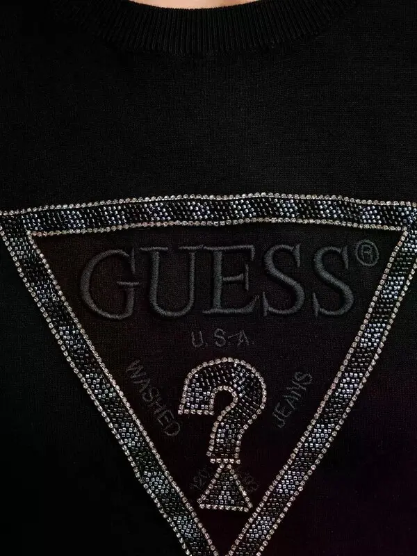 Guess Bead-embellished Logo Patch Jersey