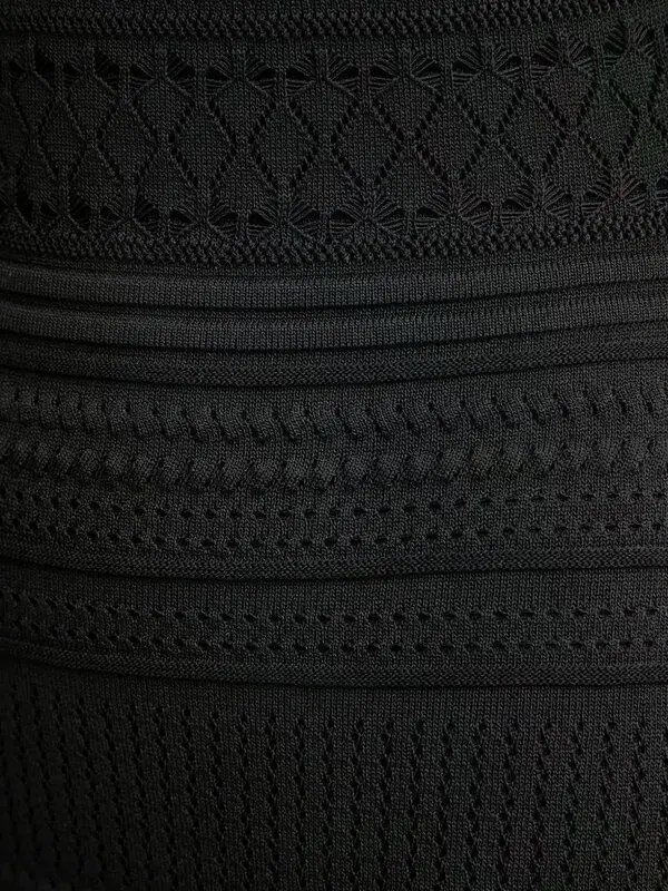 Guess Pointelle-knit Keyhole Mini Dress