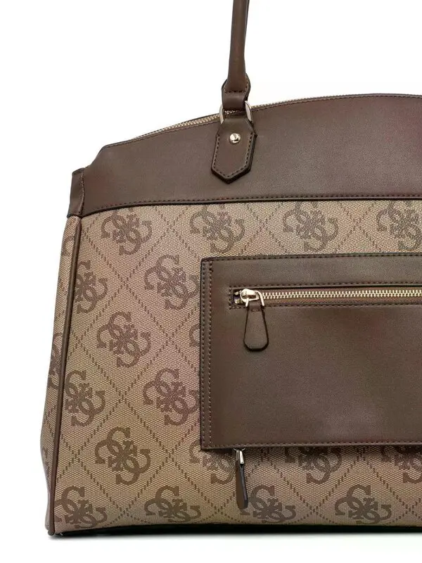 Guess Maxi Berta 4g Monogram-print Logo-plaque Tote Bag