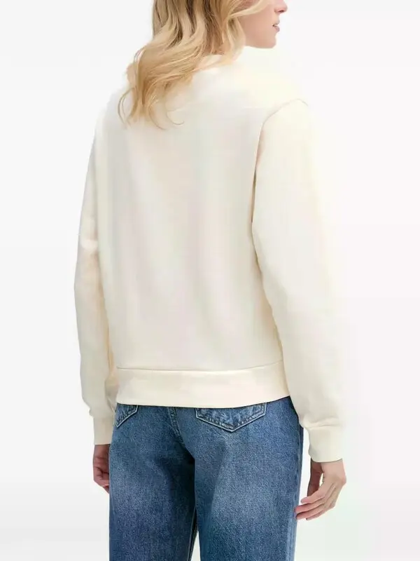 Guess Lace Patchwork Logo Embellished Sweatshirt