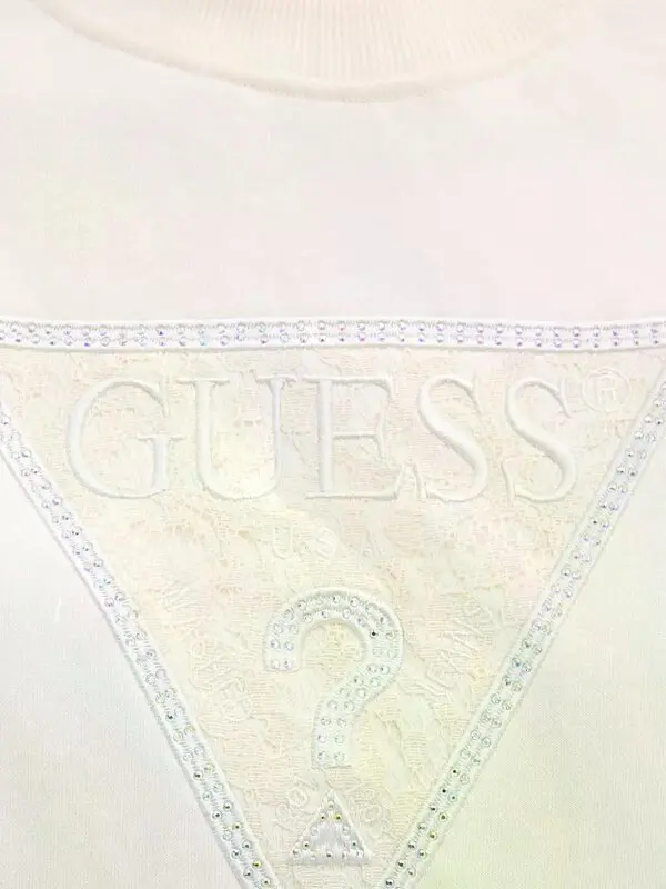 Guess Lace Patchwork Logo Embellished Sweatshirt