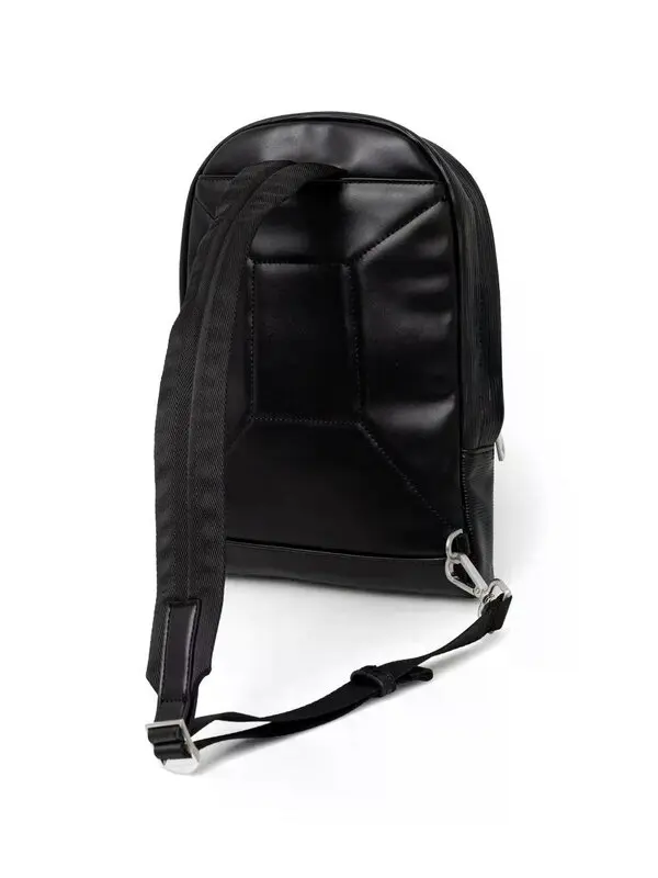 Guess Milano Logo-plaque Textured Backpack - Black