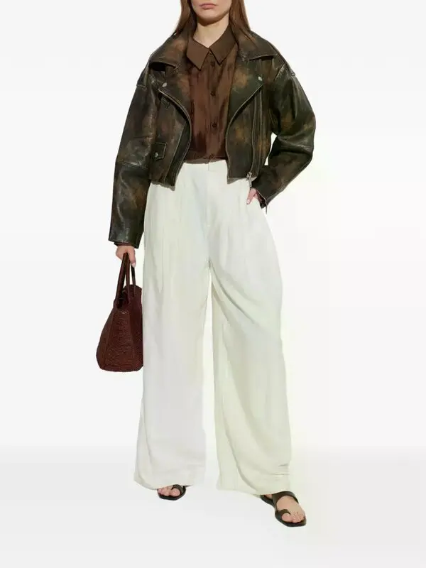 GESTUZ Epaulette-detail Satin Shirt