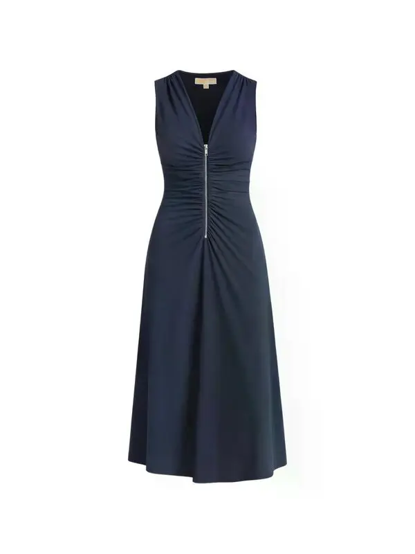 Michael Kors V-neck Zip Midi Dress
