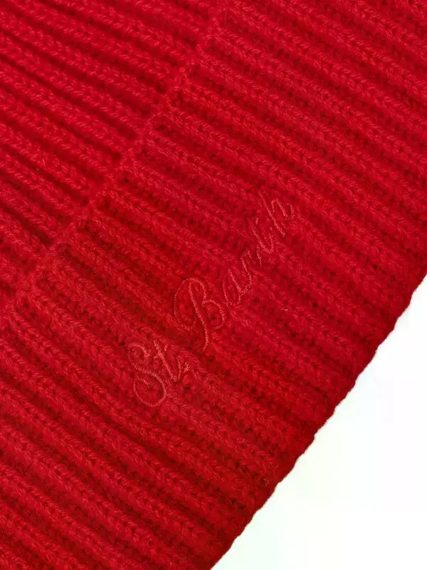 MC2 SAINT BARTH Embroidered Ribbed-knit Beanie - Red