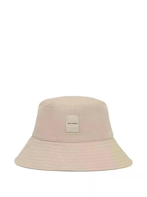 Armani Exchange Logo Patch Bucket Hat - Neutrals