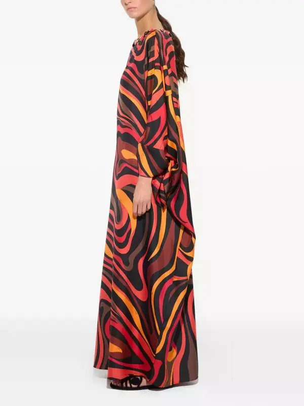Emilio Pucci Marmo-print Silk Twill Kaftan