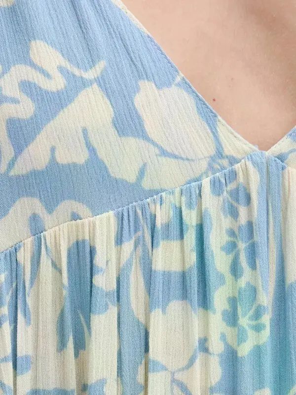 Rip Curl Floral Print Pleated Maxi Dress