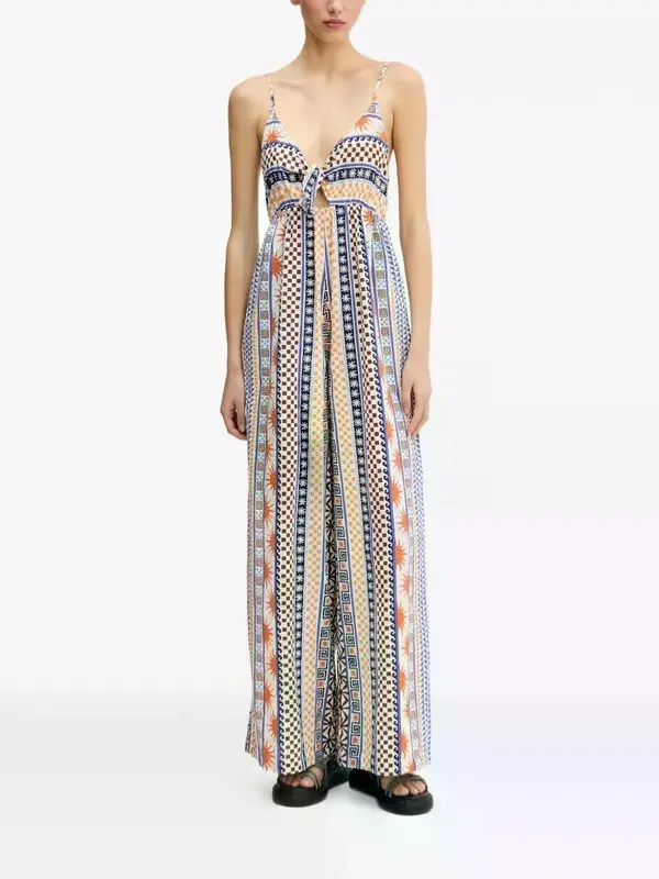 Rip Curl San Carlos Graphic-print Tie-front Jumpsuit - Blue