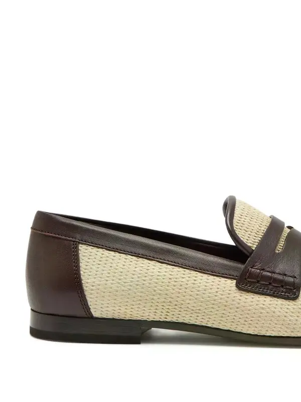 Brunello Cucinelli Woven Loafers With Leather Trim - Neutrals