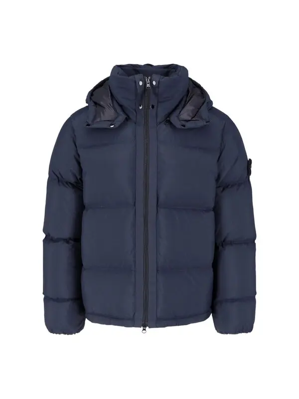 JIL SANDER Burberry Padded Jacket With Classic Collar And Belted Waist - Blue