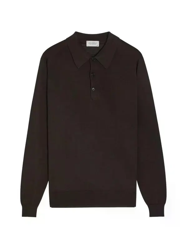 John Smedley Caverhill Polo-collar Sweatshirt - Brown