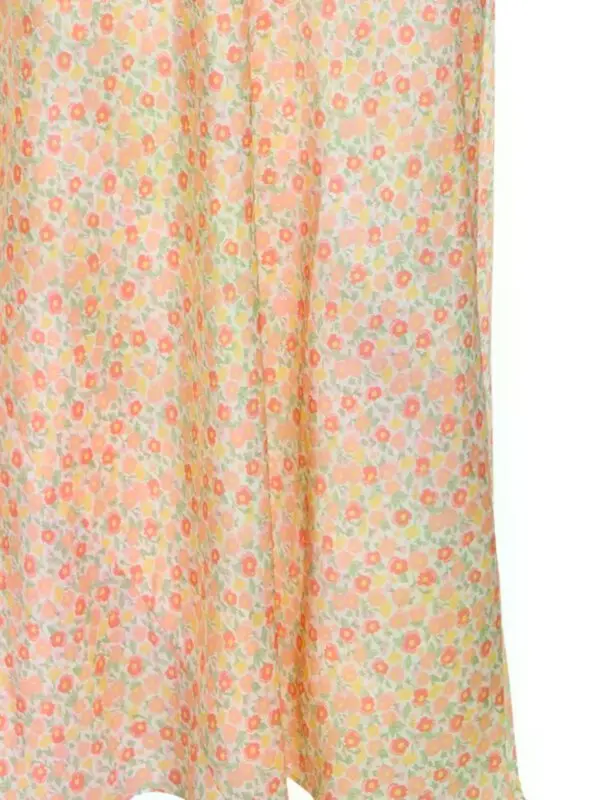 Rixo Rosamarie Floral-print Lace-trim Maxi Dress - Neutrals