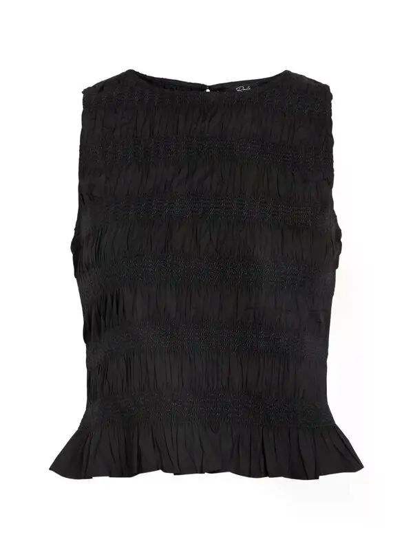 Rails Kane Shirred Peplum Top - Black