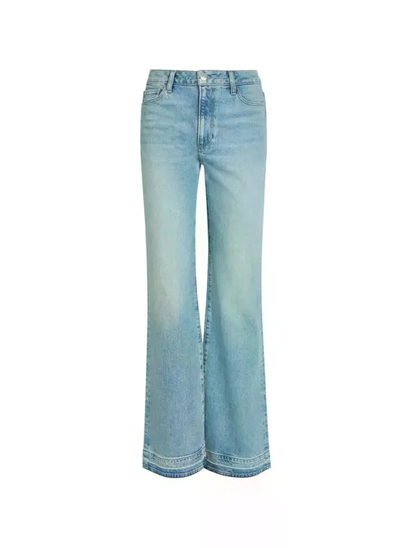 Paige Sofia Faded-effect Flared-leg Jeans - Blue