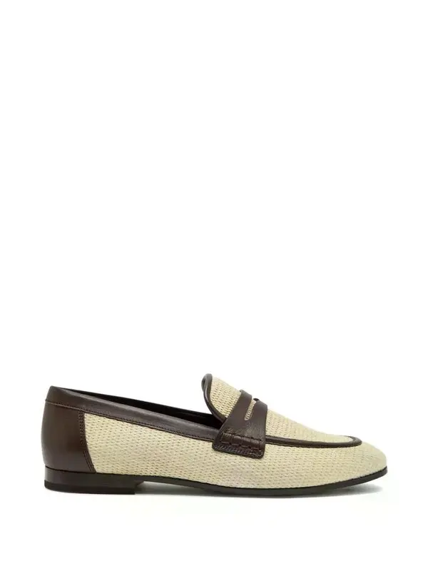 Brunello Cucinelli Woven Loafers With Leather Trim