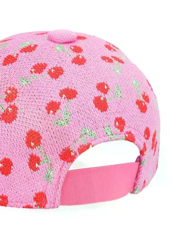 KANGOL Cherry Print Embroidered Logo Cap - Pink