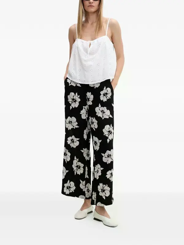 Rip Curl Floral-print Wide-leg Palazzo Pants - Black