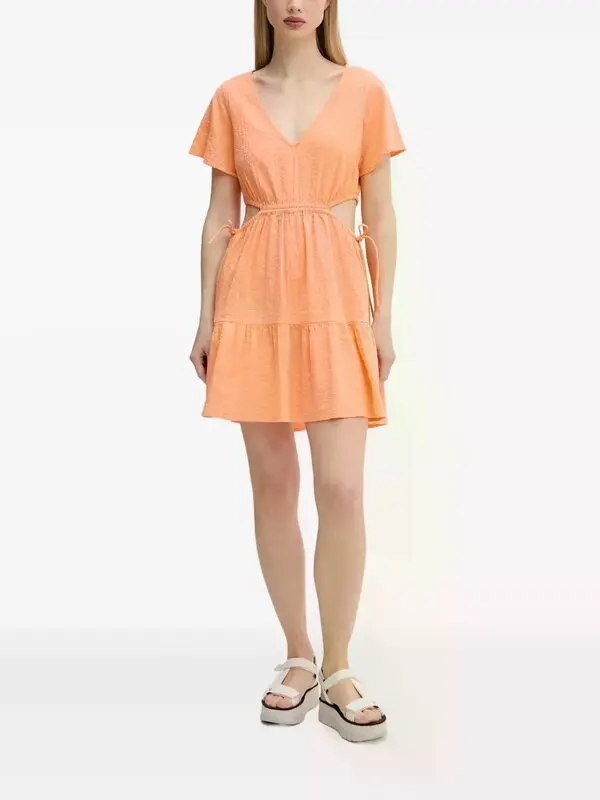 Rip Curl Cala Vadella Cut-out Tiered Mini Dress - Orange