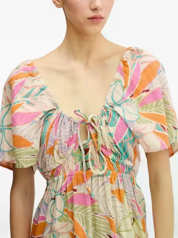 Rip Curl Cala Vadella Floral-print Ruffled Mini Dress