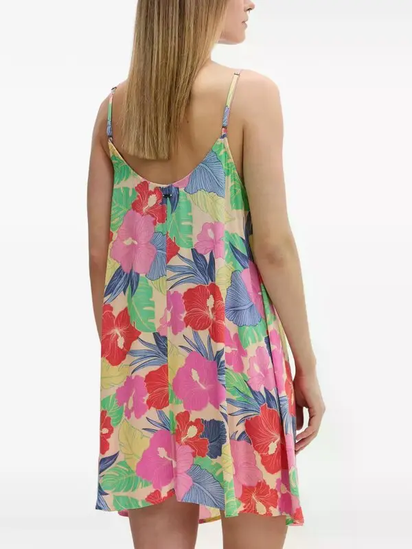 Rip Curl Floral Print Crinkled Mini Dress
