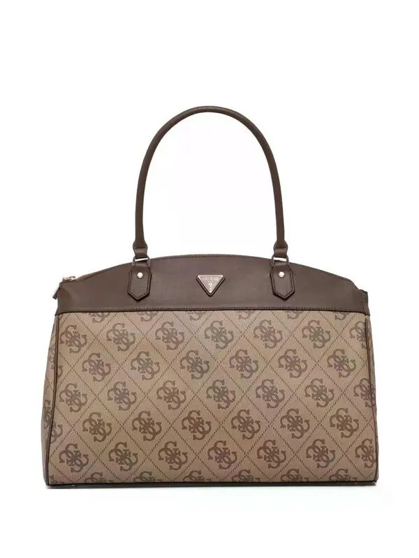 Guess Maxi Berta 4g Monogram Tote Bag - Brown