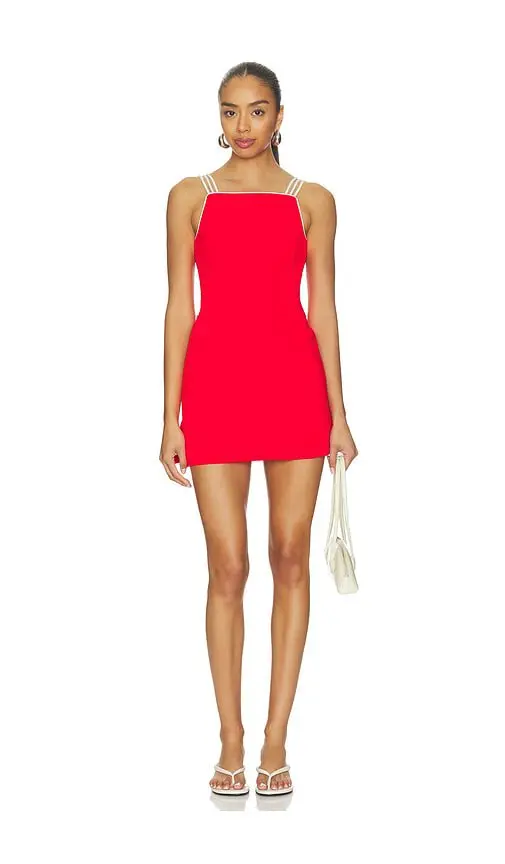 Amanda Uprichard Scout Romper - Crimson Ivory