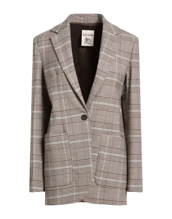 SEMICOUTURE Single-breasted Glen Plaid Blazer