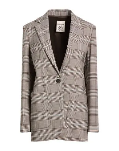 SEMICOUTURE Single-breasted Glen Plaid Blazer - Light Grey