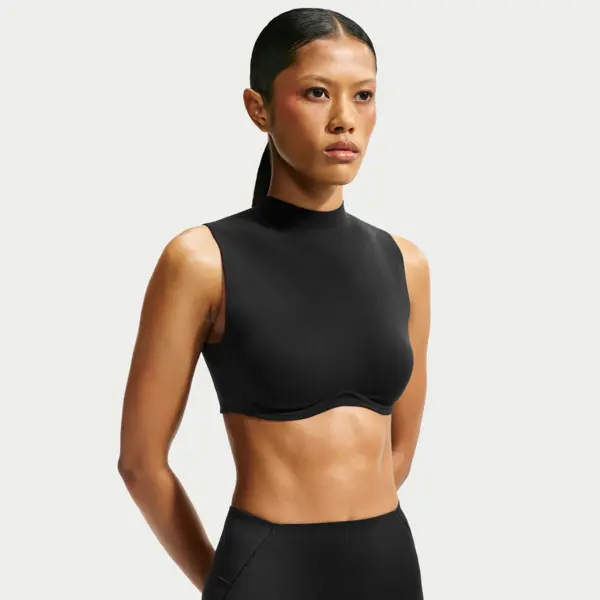 Nike Skims Studio Stretch Light-support Mock Neck Sports Bra