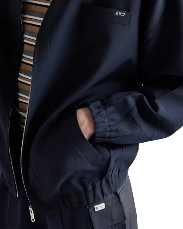 Prada Mohair Wool Blouson Jacket - Navy