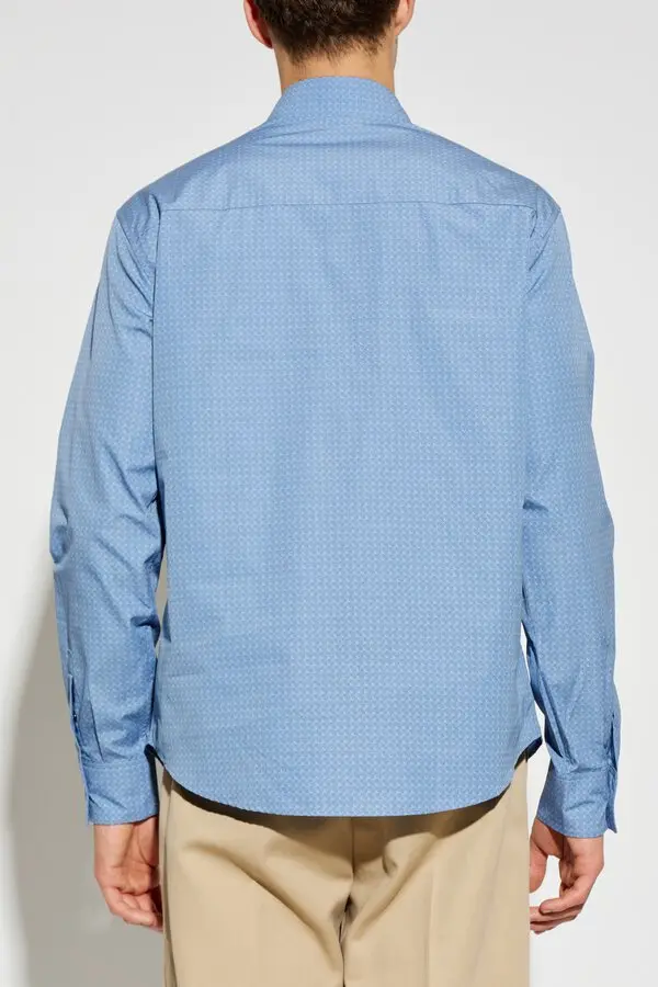 FERRAGAMO Shirt With Monogram - Blue