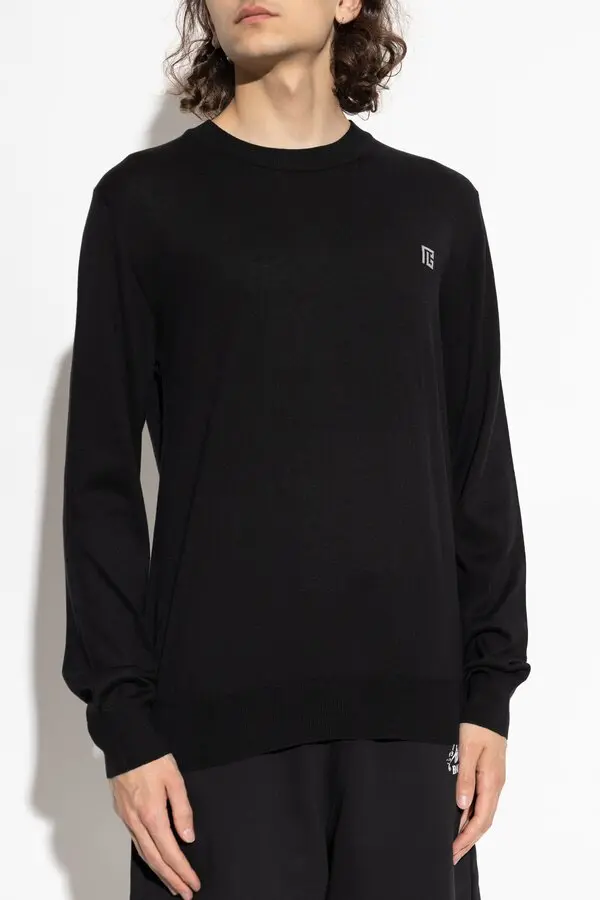 Balmain Logo Knit Sweater - Black