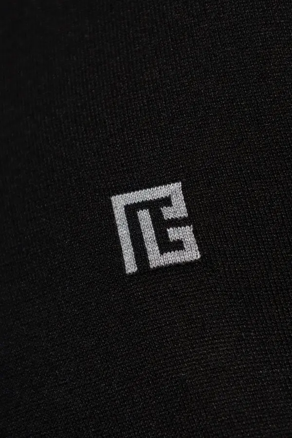Balmain Logo Knit Sweater - Black