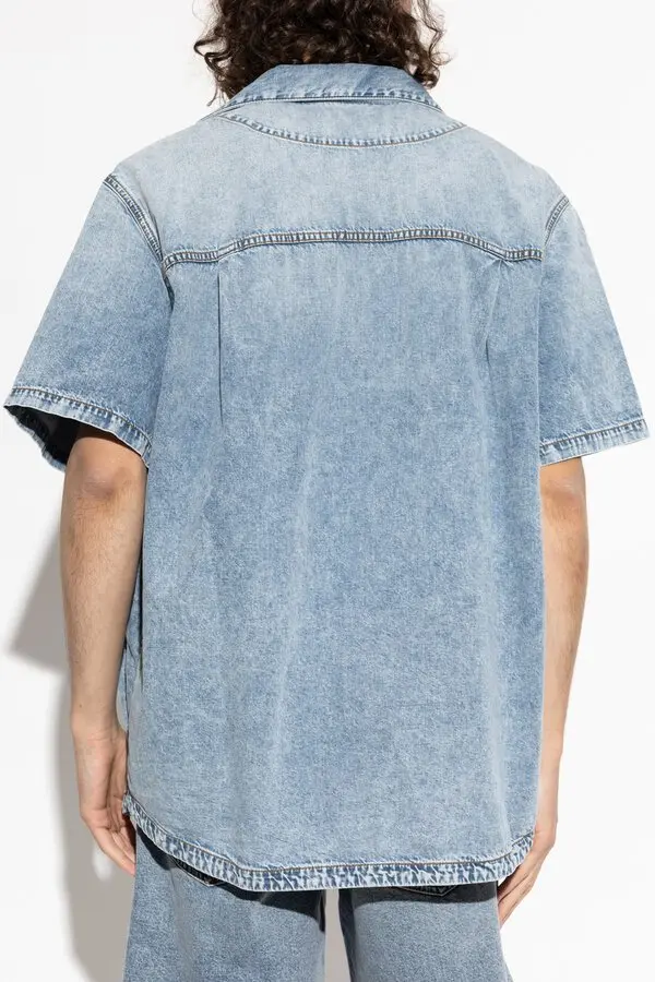 Balmain Short-sleeve Denim Shirt