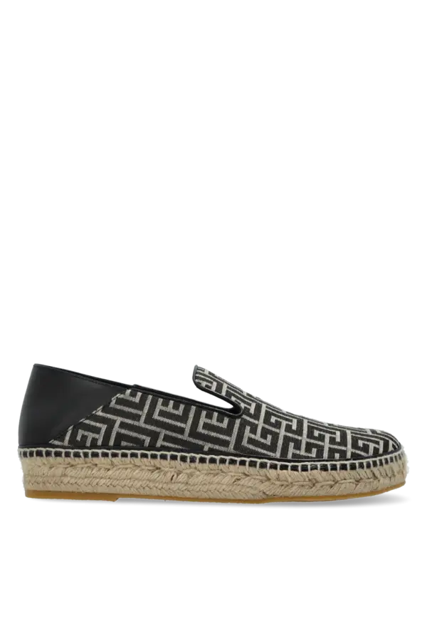 Balmain Monogram Espadrilles - Black