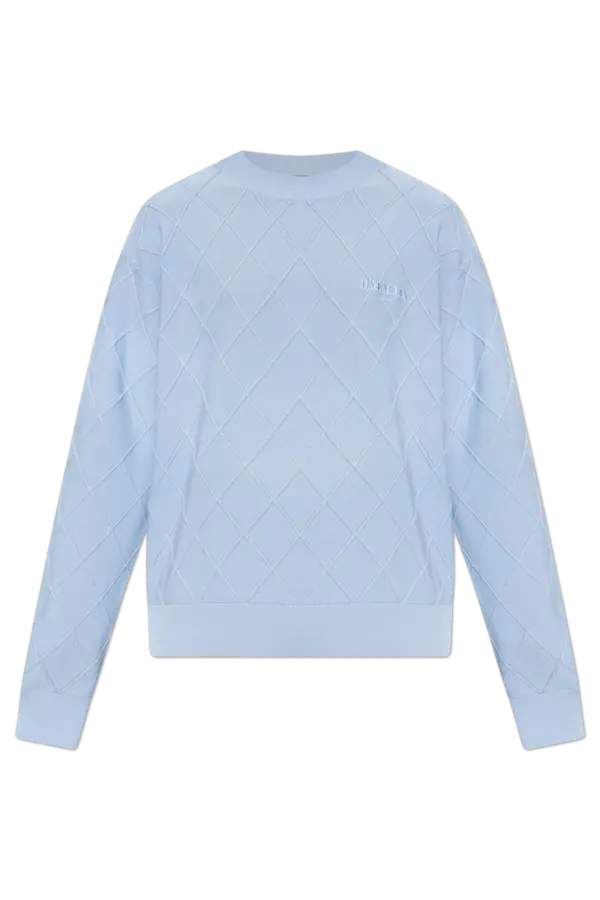 Balmain Sweater With Embroidered Logo And Argyle Pattern